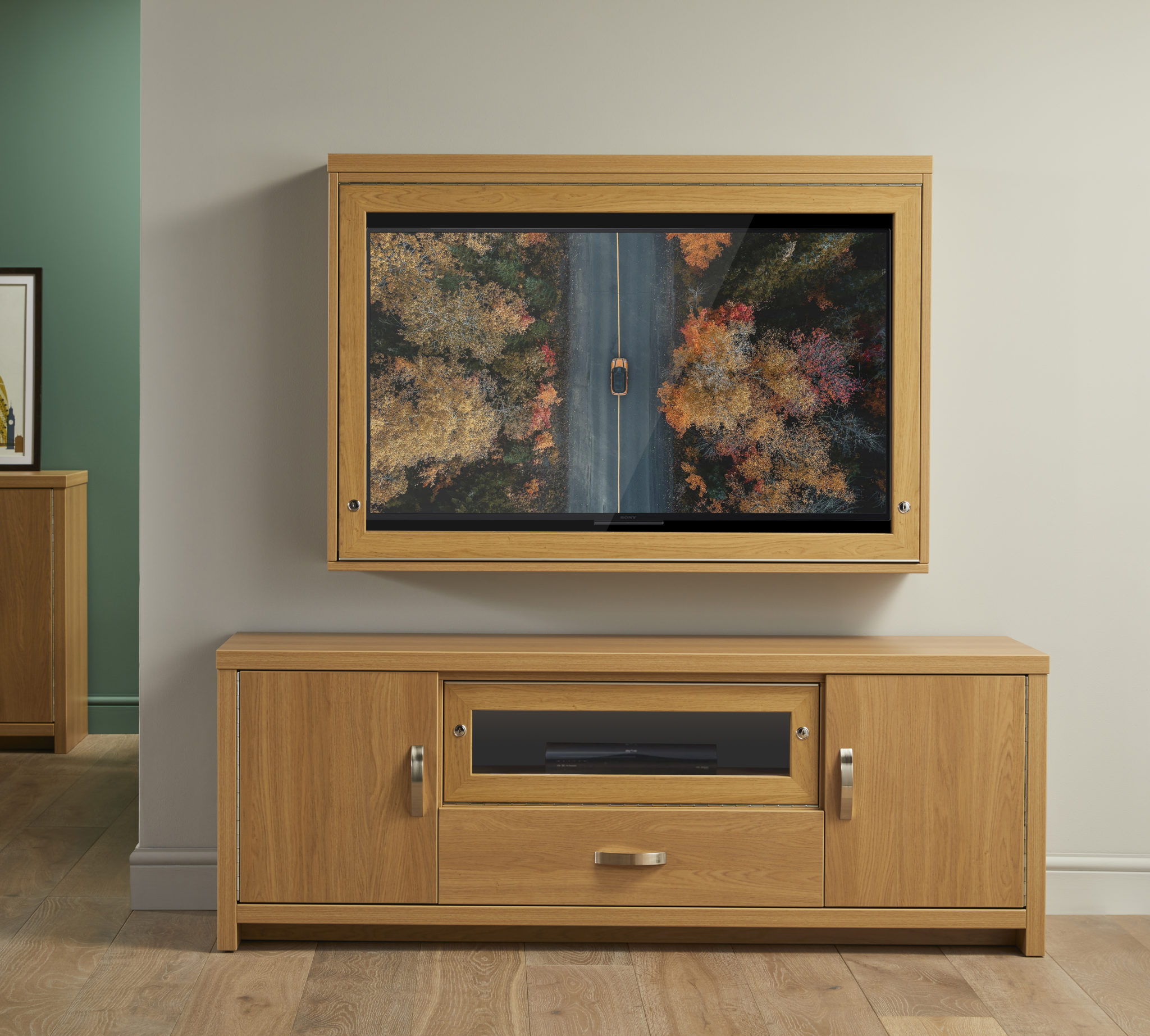 Hopesay Lounge Wall Mounted TV Cabinet & Media Base Unit - Tough Furniture